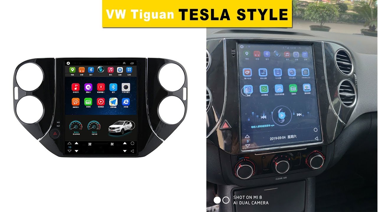 Volkswagen Tiguan Tesla Style Android Head Unit- Wiring and Review ...