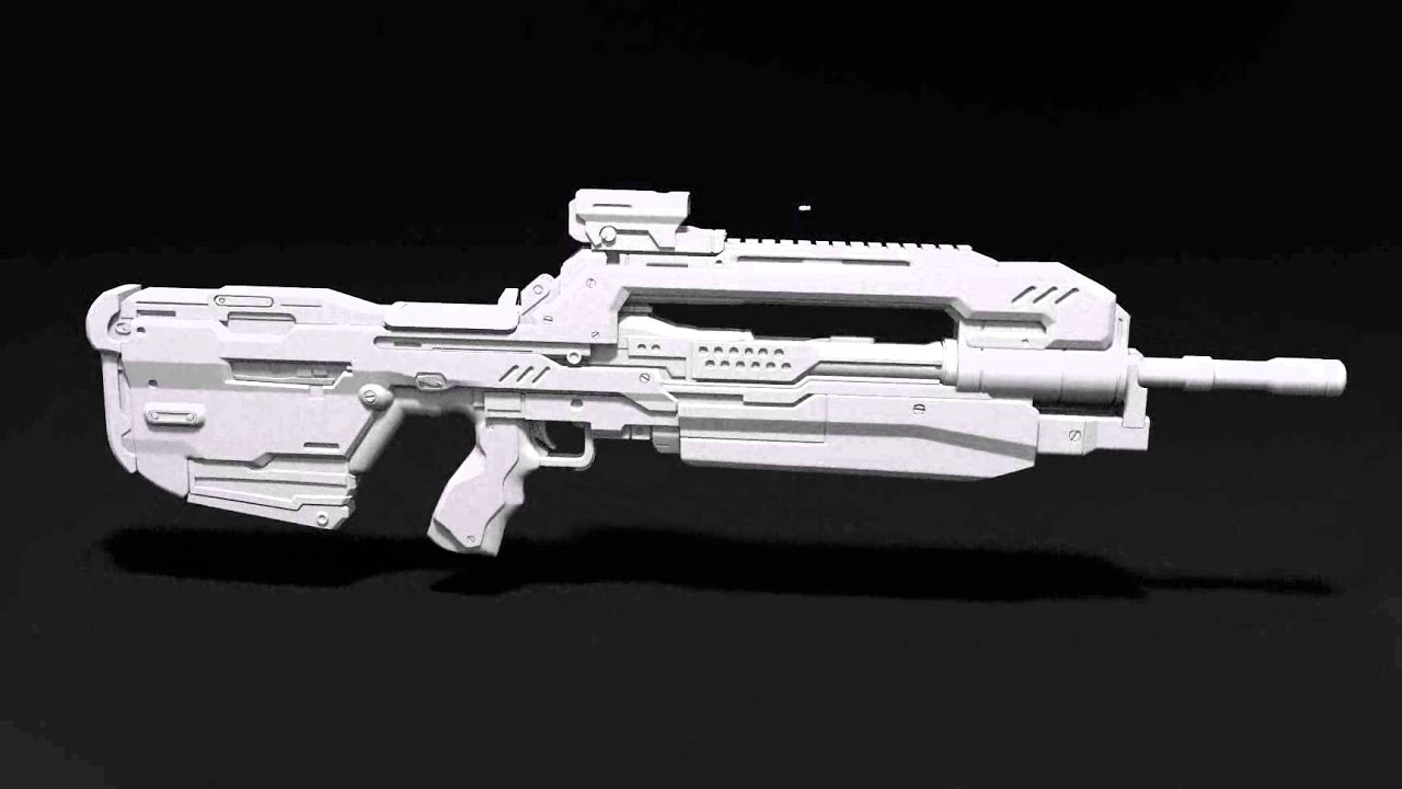 Halo 4 Battle Rifle on blender - YouTube