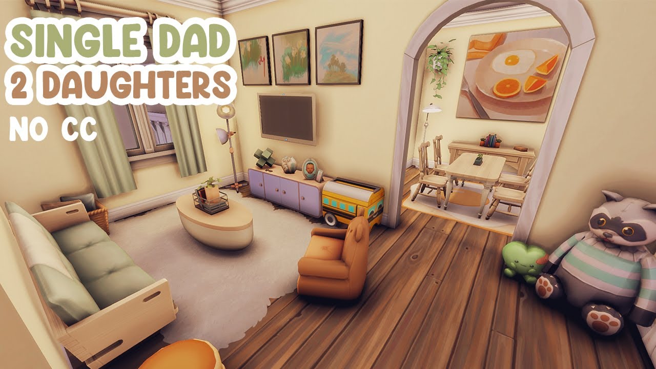Single Dad Raising 2 Daughters 🪴 The Sims 4 Speed Build - YouTube