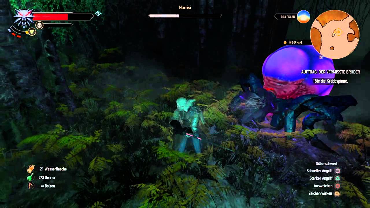 The Witcher 3 kampf gegen die Harrisi Krabbspinne - YouTube