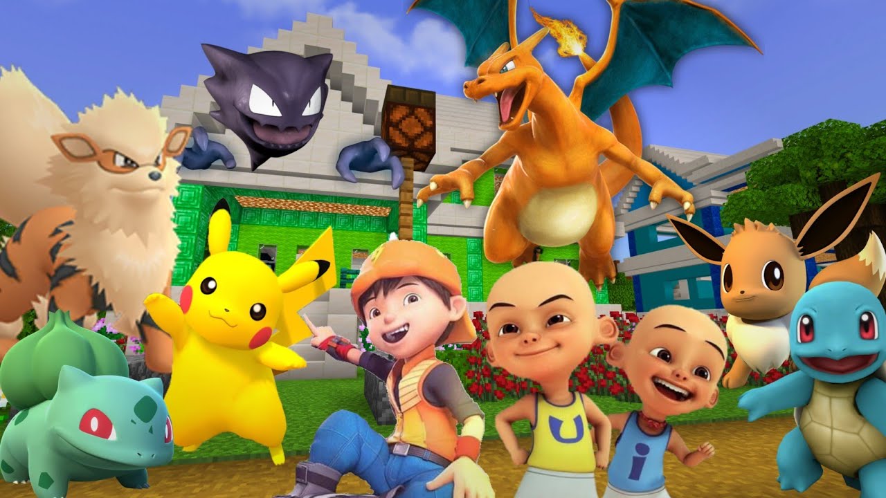 Boboiboy Upin ipin Pelihara Pokemon di Kampung Durian Runtuh!! - YouTube