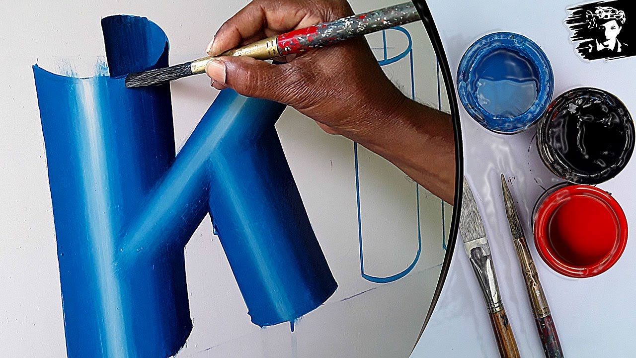 Sign Painting Pipe Design 3D Letter Writing in English Font Style - key ...