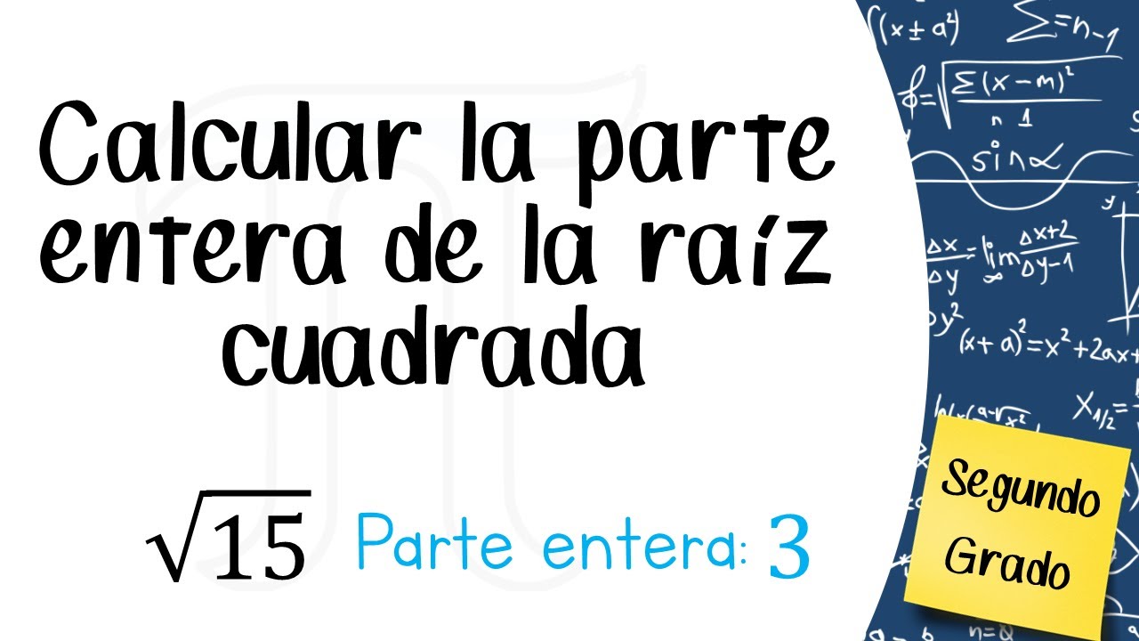 Parte entera de una raíz cuadrada - Segundo de secundaria - YouTube