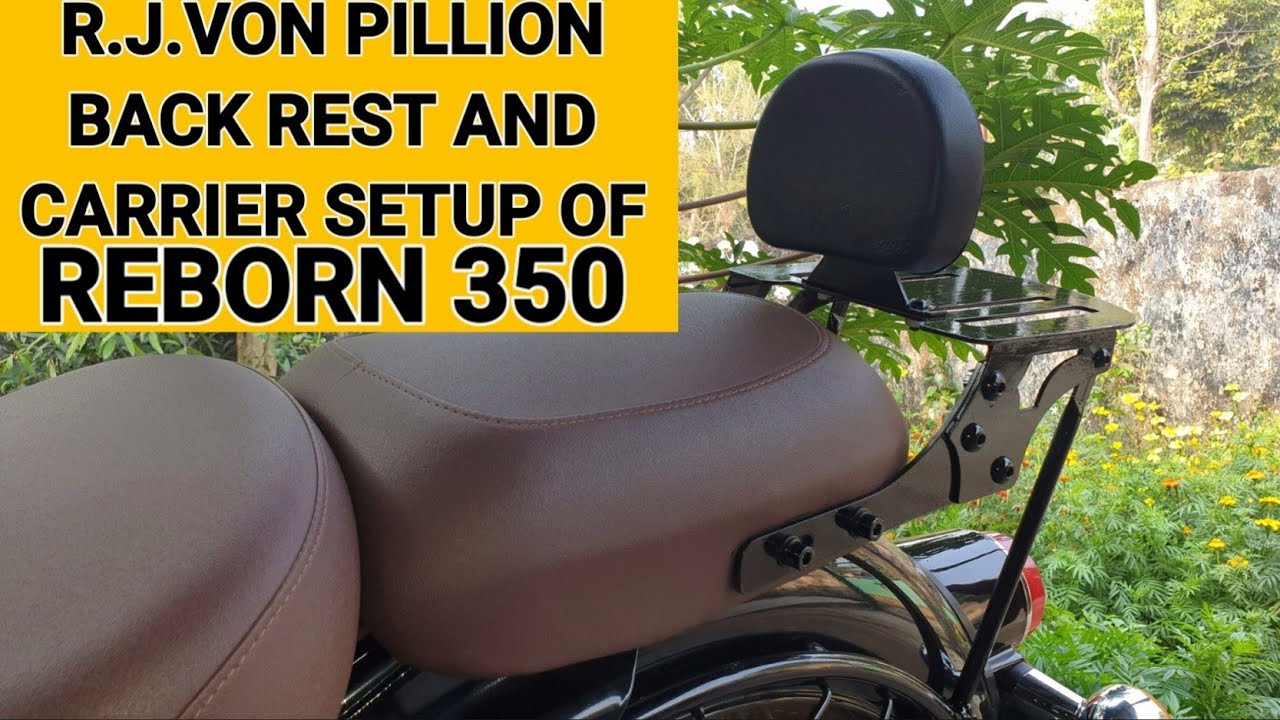R.J.Von pillion back rest and carrier fitting. Royalenfield back seat ...