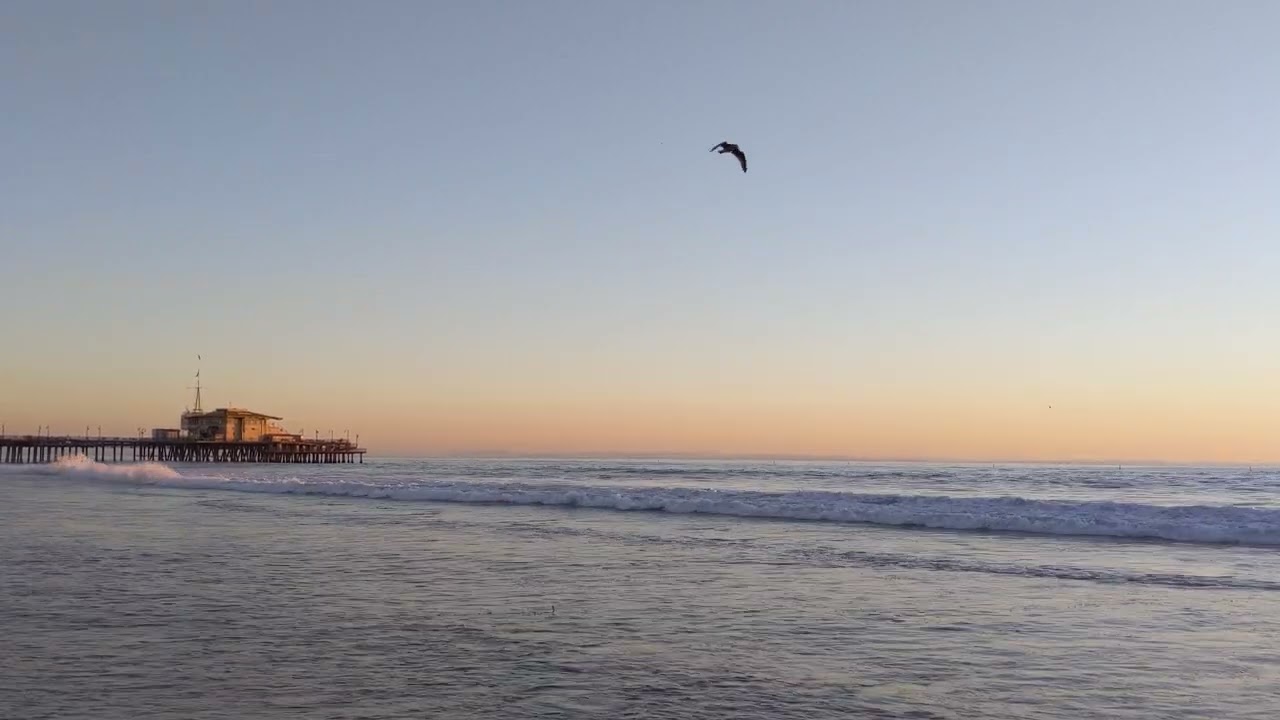 Santa Monika beach in CA - YouTube