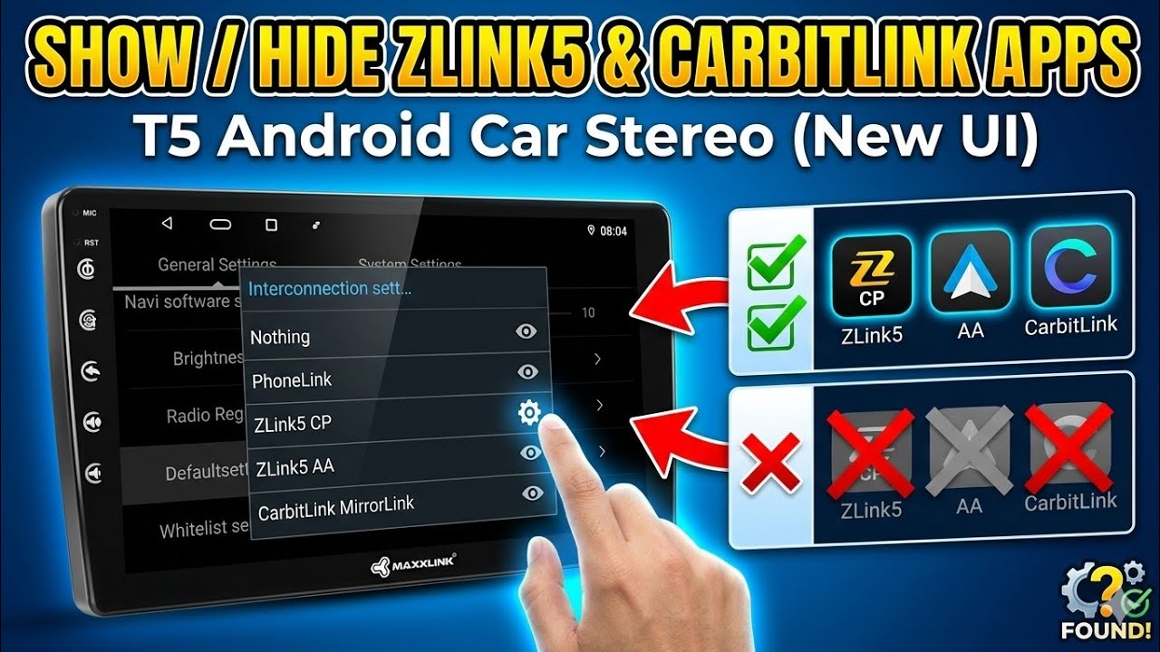 How to show/hide Zlink5 CP & AA app and CarbitLink MirrorLink app in ...