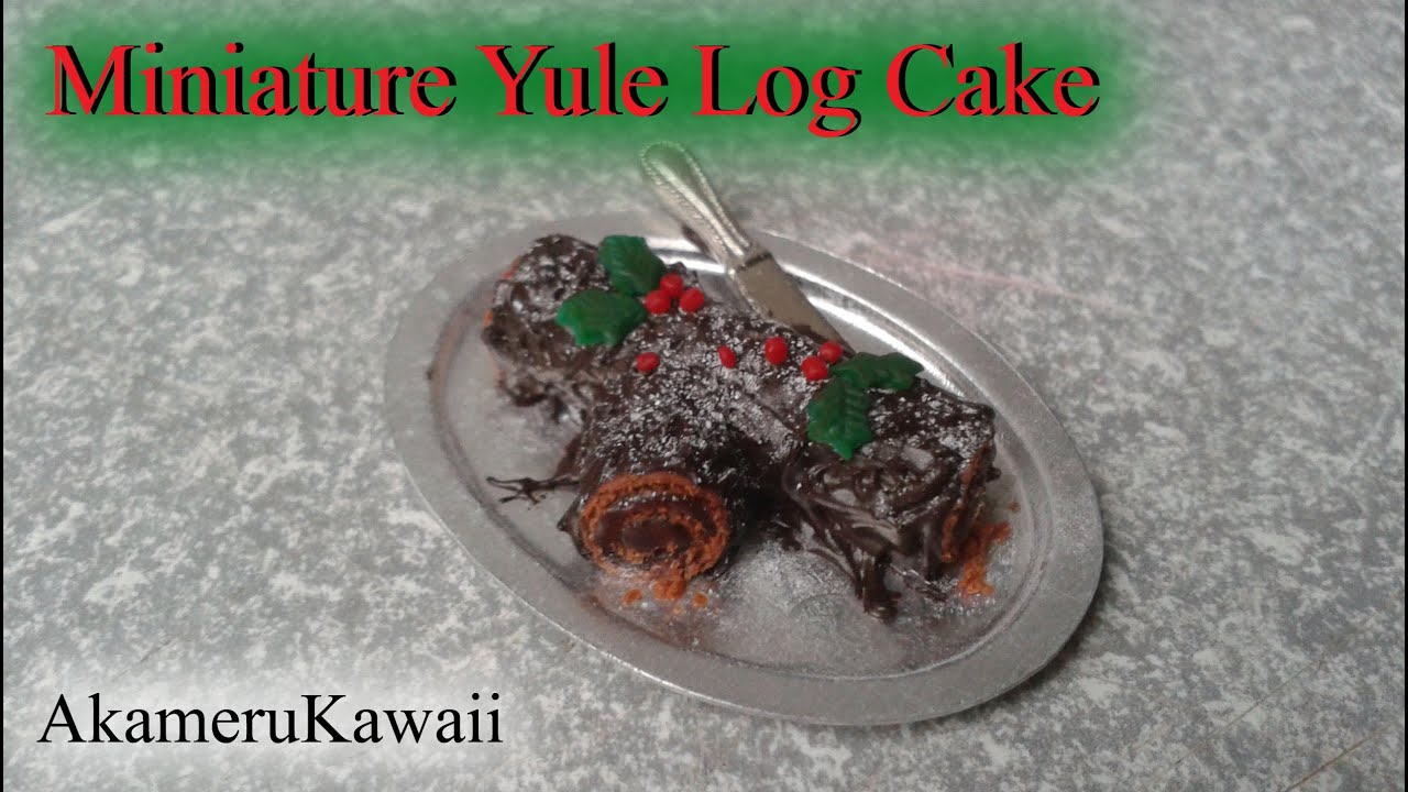 Miniature Yule Log Cake - 1:12 scale doolhouse food tutorial - YouTube