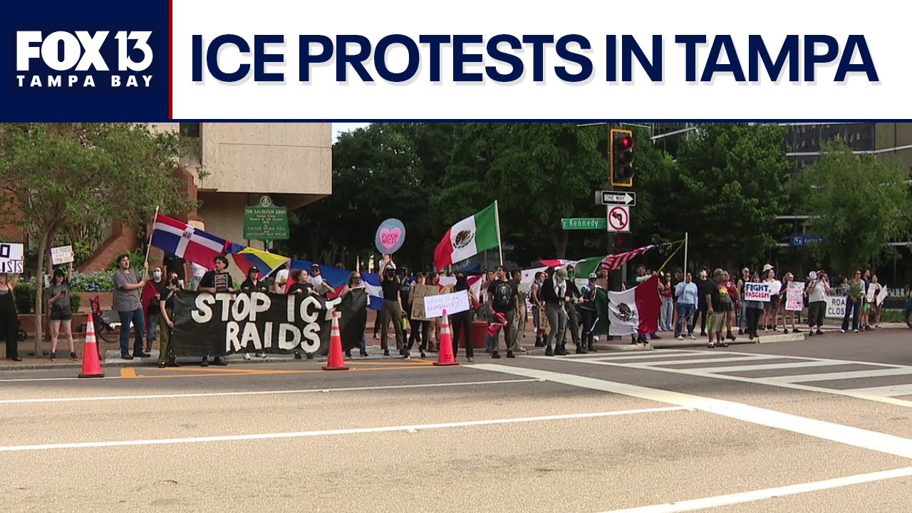 Florida protests over ICE raids - YouTube