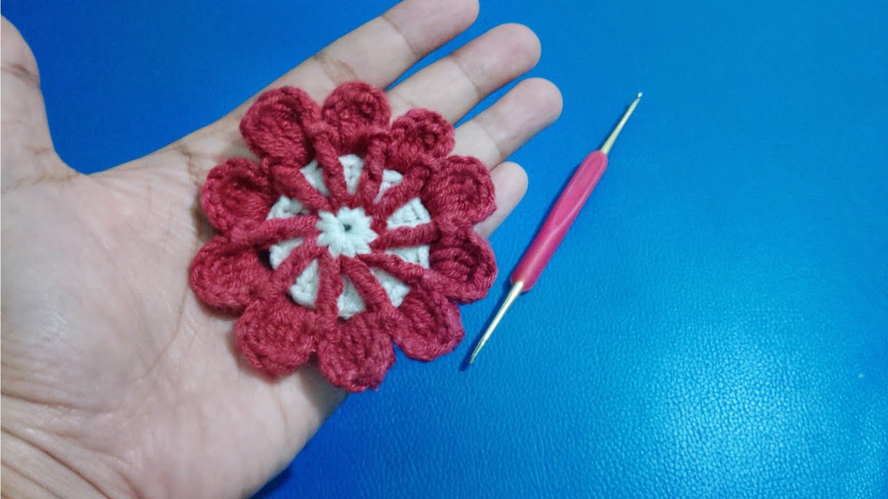 Cara Merajut Bunga Mudah Bagi Pemula - Crochet Easy For Beginners # ...