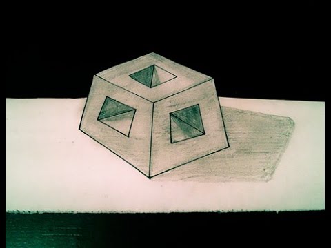 How To Draw 3D Anamorphic Cube Easy Trick Art Optical Illusion - YouTube