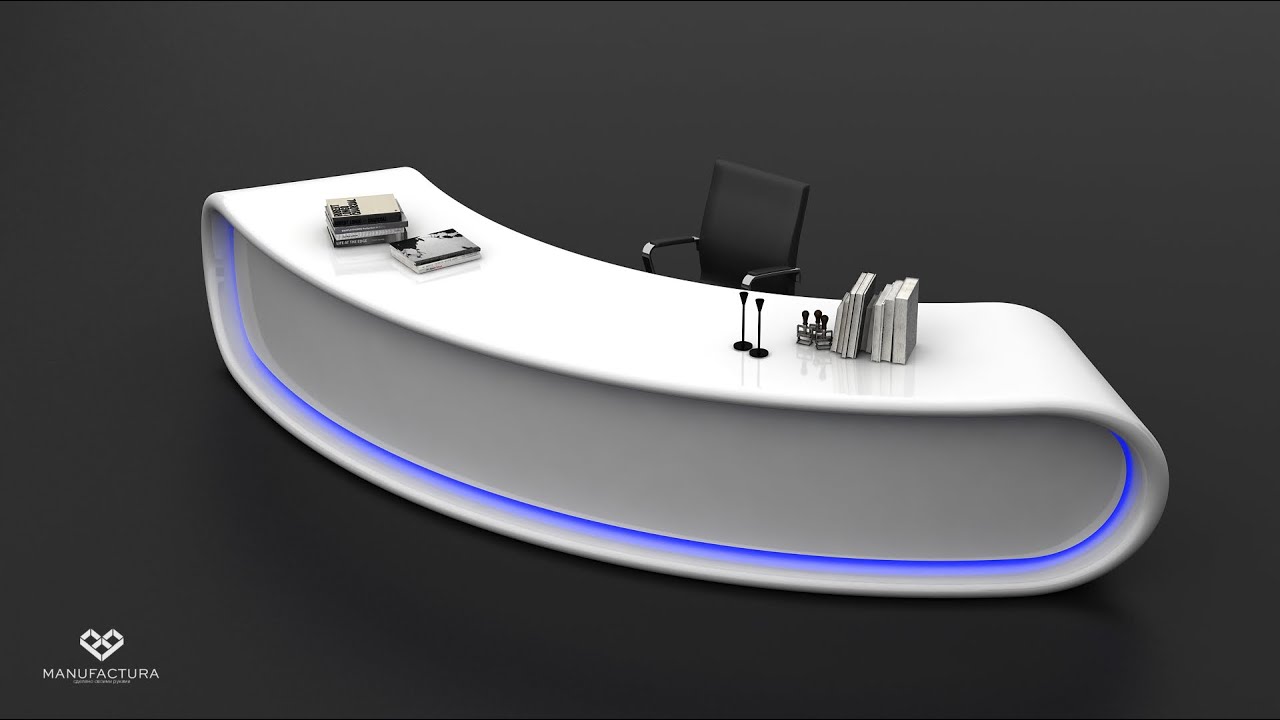 3d model of an acrylic stone desktop - YouTube