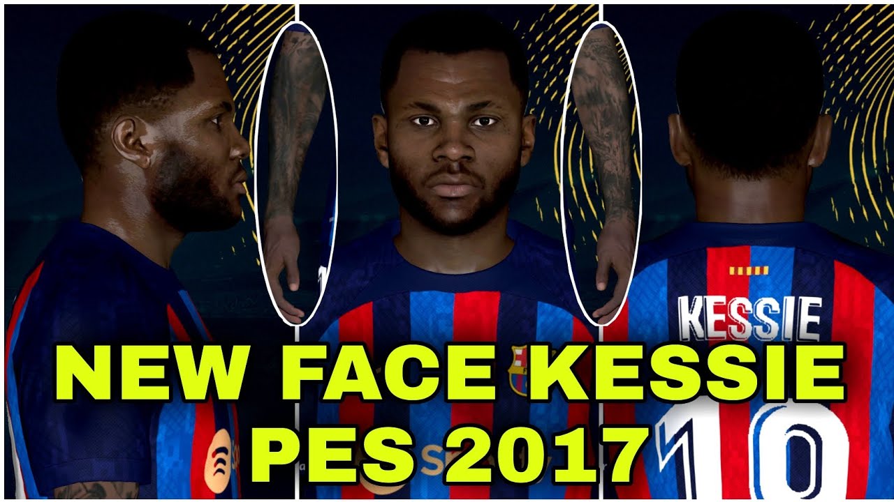 PES 2017 - NEW FACE MOD + SKIN TATTOO KESSIE - YouTube