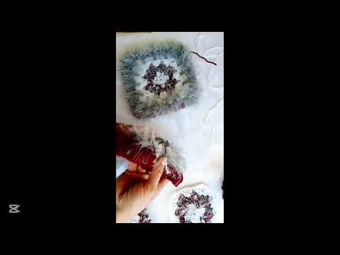 Tüylü iple motifli yelek yapımı..