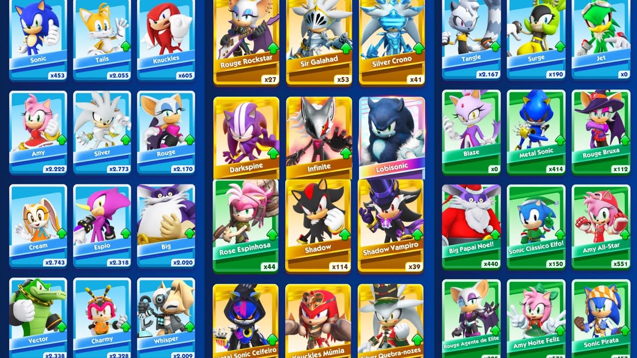 Mostrando todos os meus personagens no Sonic Dash!!! Já tenho mais de ...