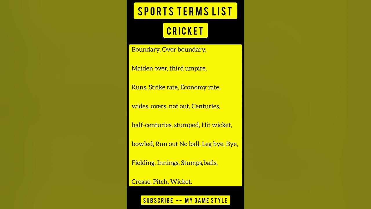 Cricket Sports Terms List Cricket gk shorts YouTube cricket-sports-terms-list-cricket-gk-shorts-youtube