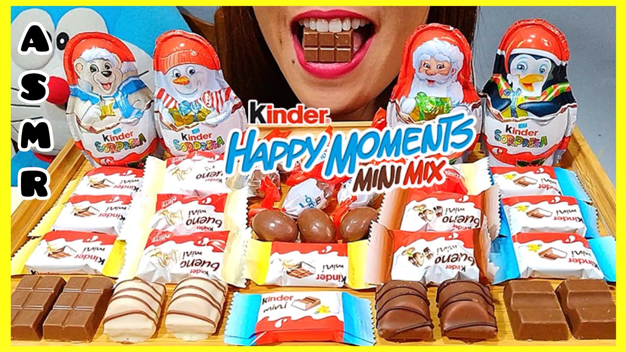 ASMR Kinder Chocolate Happy Moments Christmas Edition Eating Sounds ...