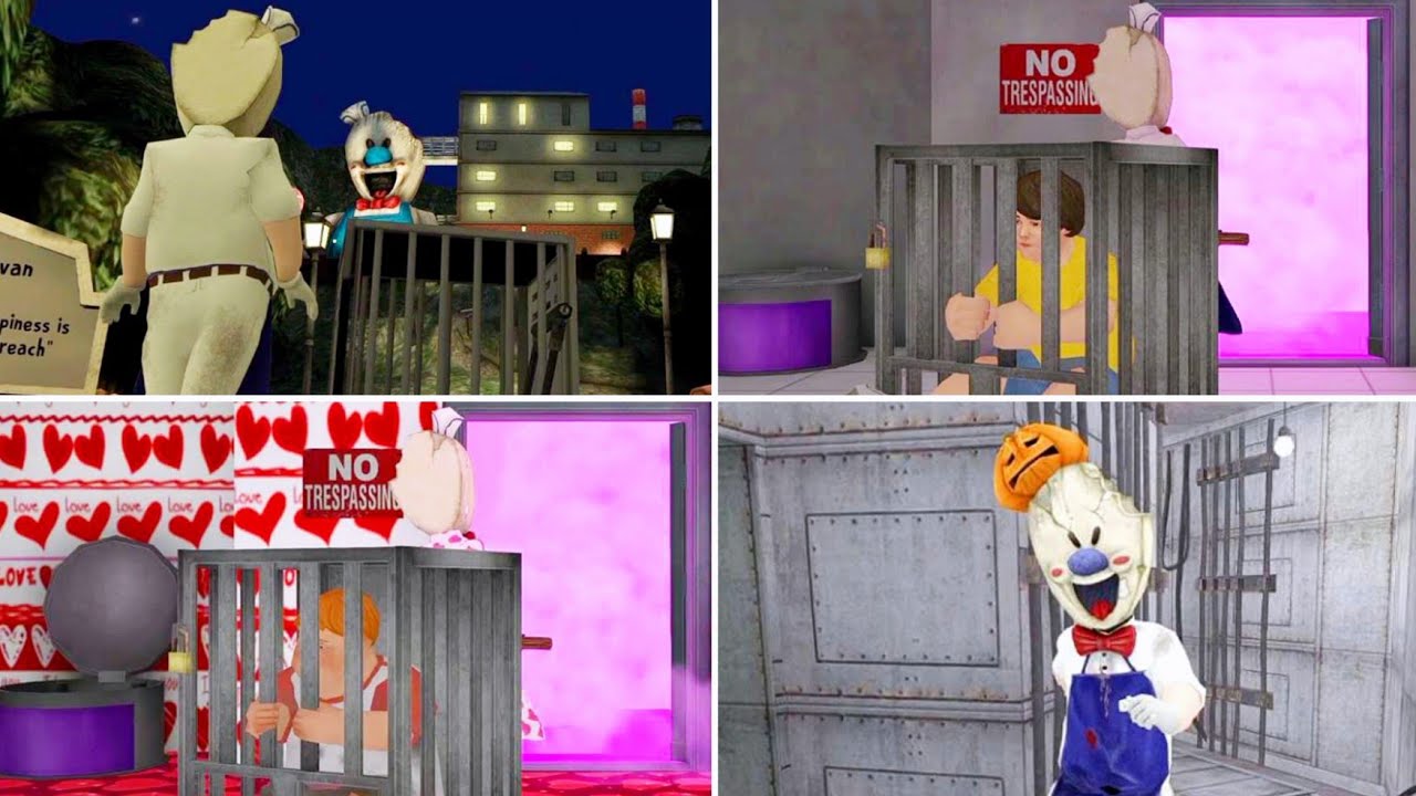 Rod's All Skin Game Over Scene In Ice Scream Series | Ice Scream 3 Vs ...