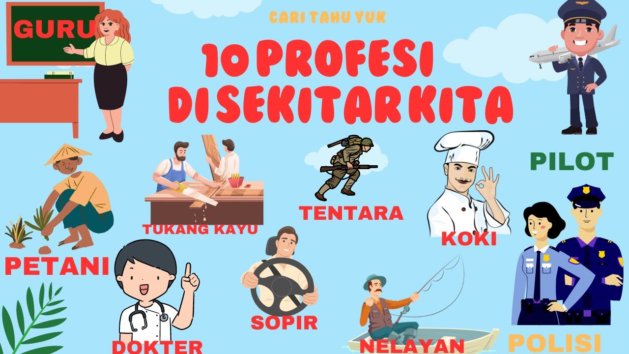 Mengenal 10 profesi disekitar anak lengkap dengan tugasnya | TEMA ...