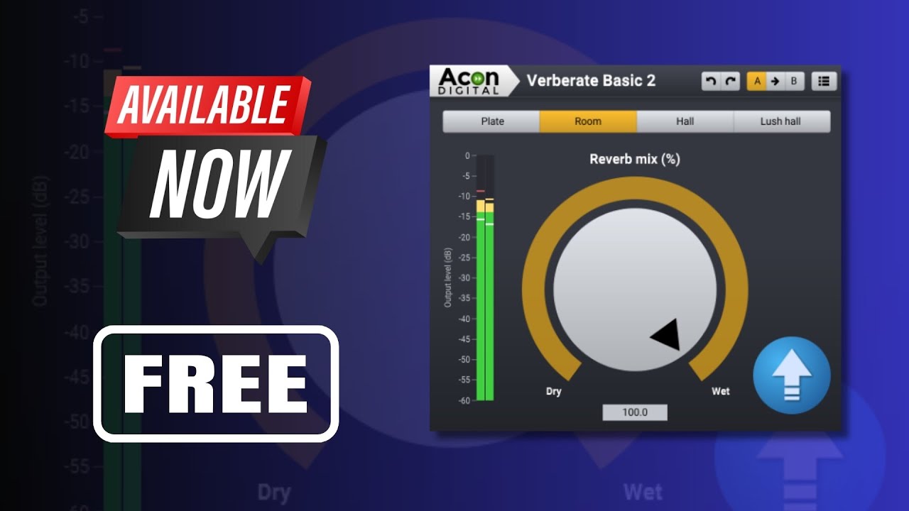 GREAT FREE Reverb? Best? Verberate Basic 2 by Acon Digital - Sound Demo - YouTube