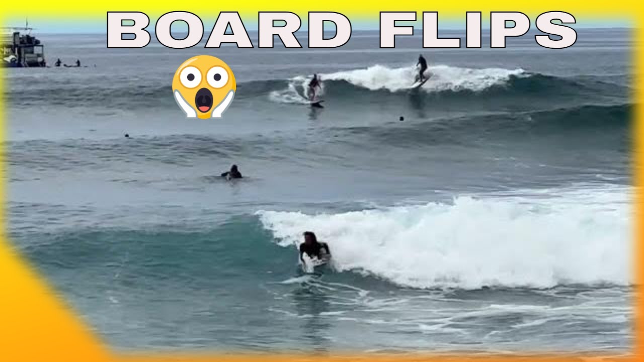 Surfing Makaha Beach Hawaii board flips!!! - YouTube