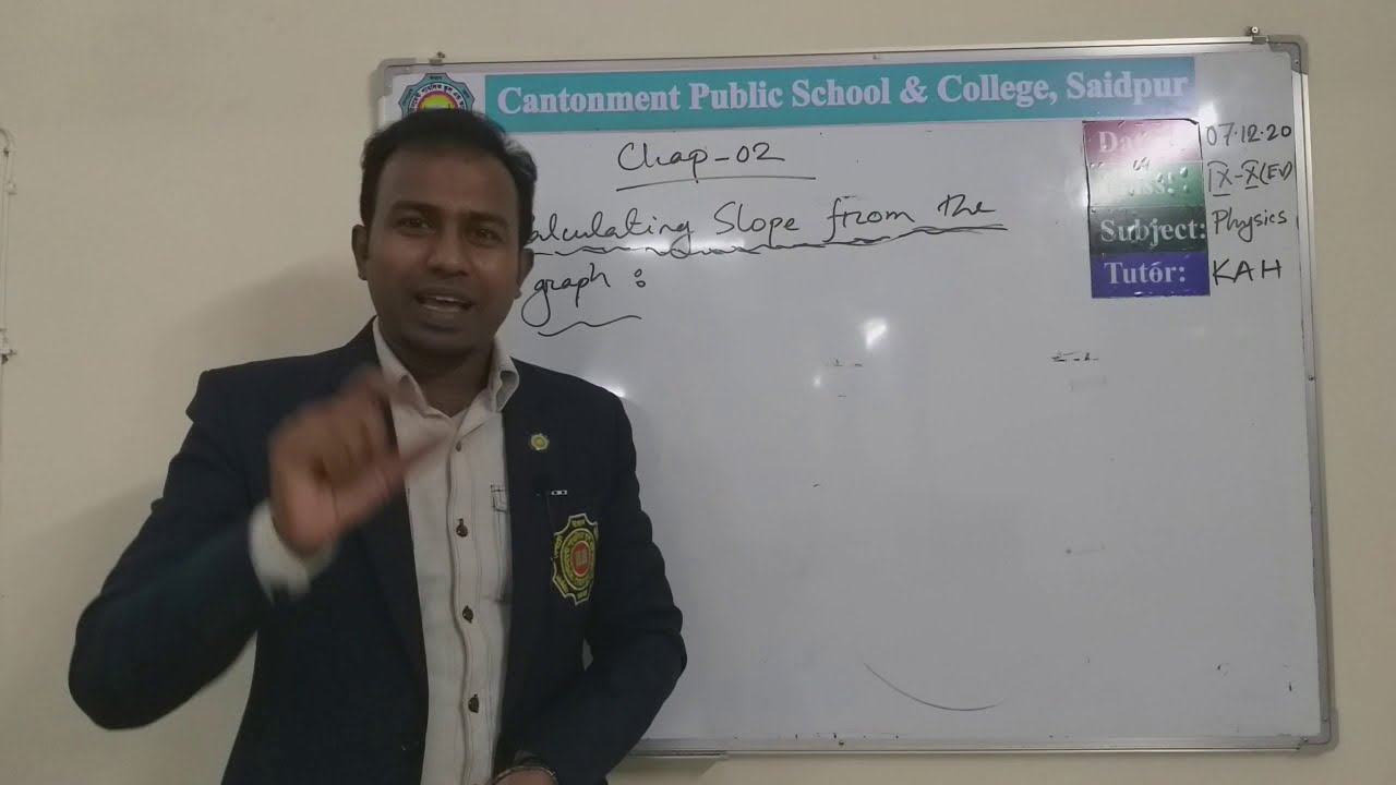 EV Class IX-X Physics Chapter Two: Calculating the slope from the graph ...