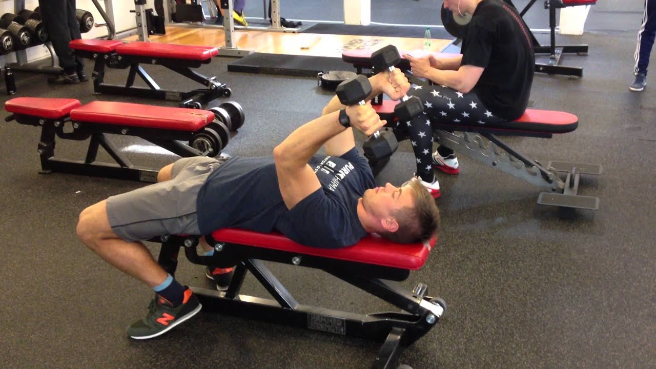 Flat Db triceps extension, eccentric only - YouTube