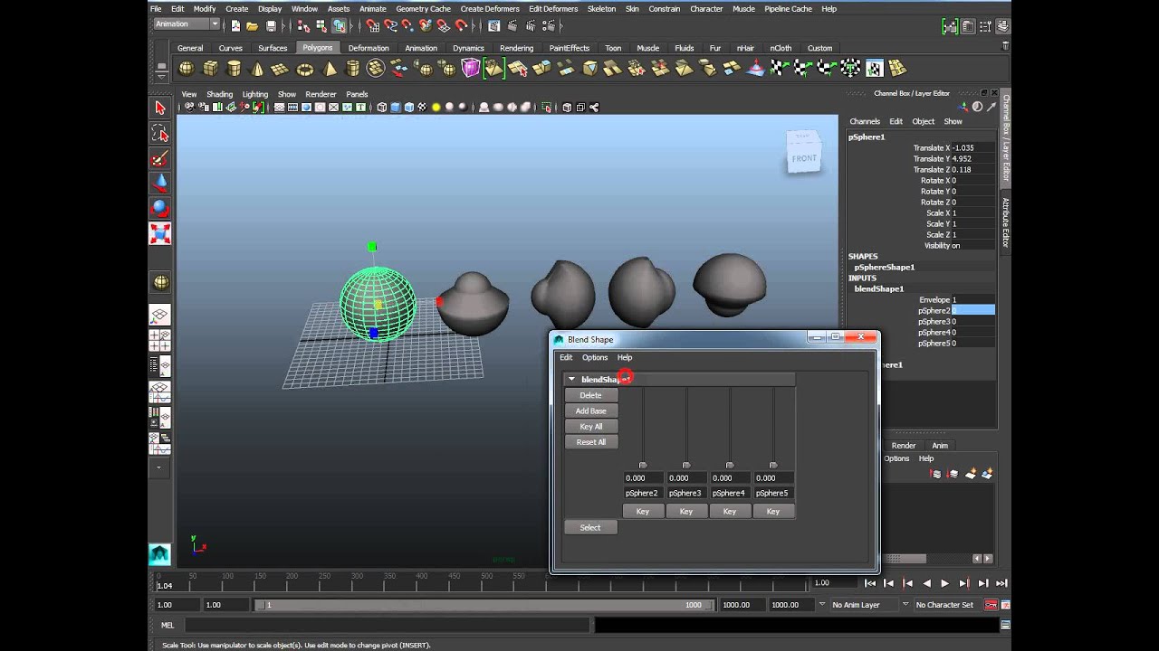 set Key frame & blend Shape - YouTube