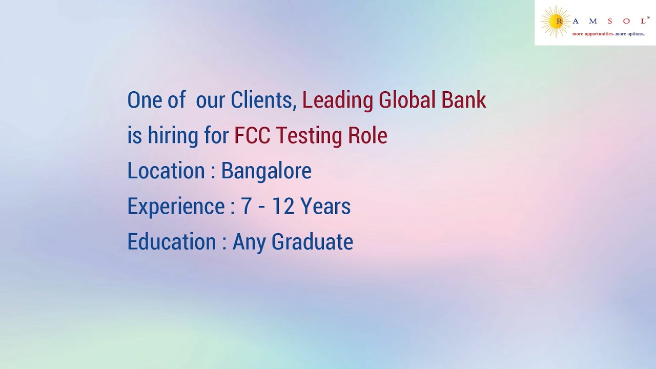 FCC Testing | FCC Testing Jobs | Data Management | FCC Jobs | Data ...