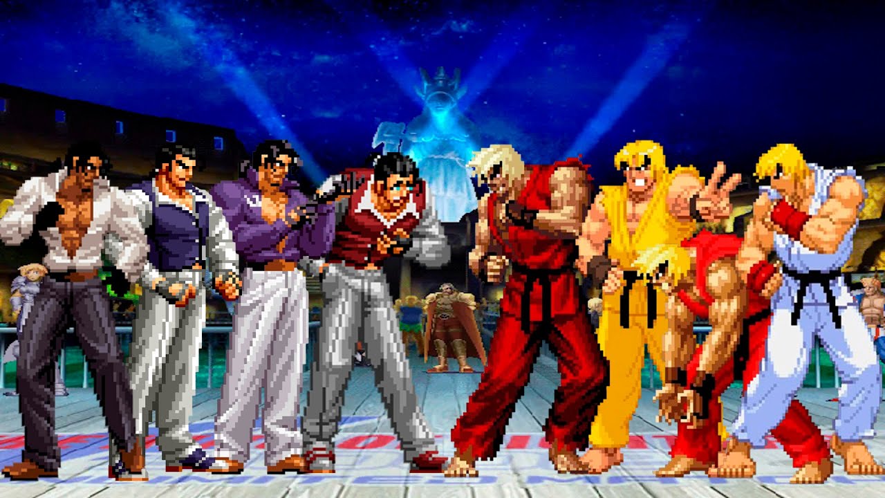 [KOF Mugen] Robert Garcia Team vs Ken Team - YouTube