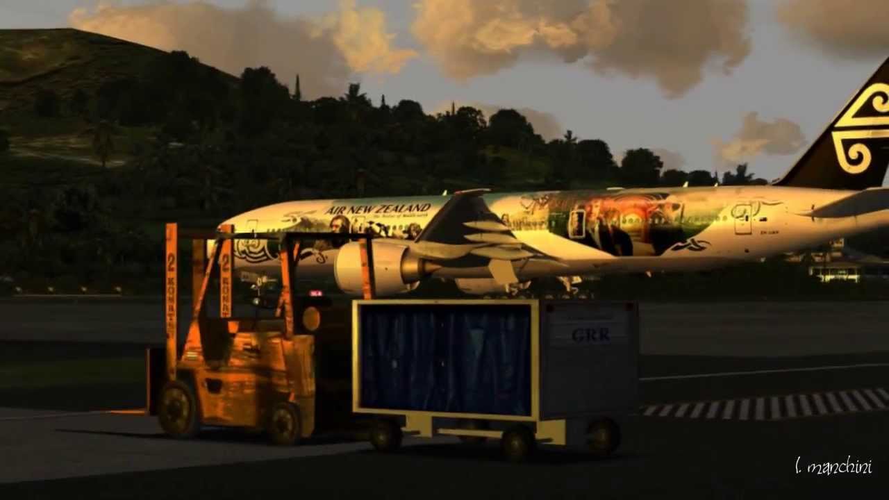 Takeoff in Rarotonga - The Hobbit livery - PMDG 777 - FSX HD - YouTube