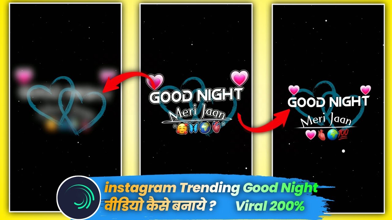 instagram trending Good Night Video Editing Alight Motion | instagram ...