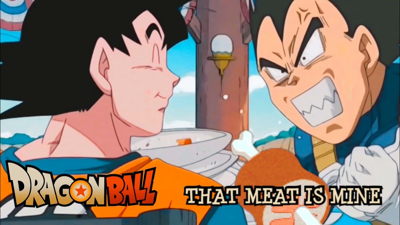 Dragonball Z - Vegeta loss his meal to Goku 😂 - YouTube