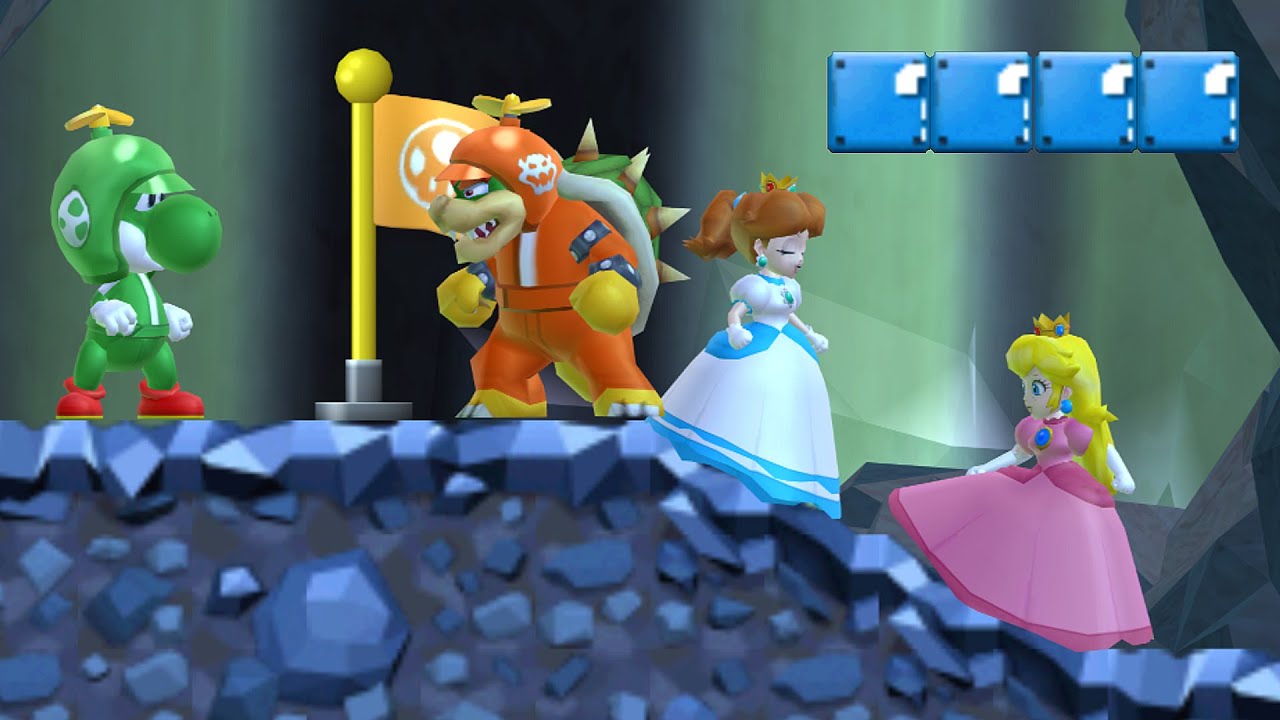 New Super Mario Bros. Wii - 4 Player Co-Op Walkthrough #02 - YouTube