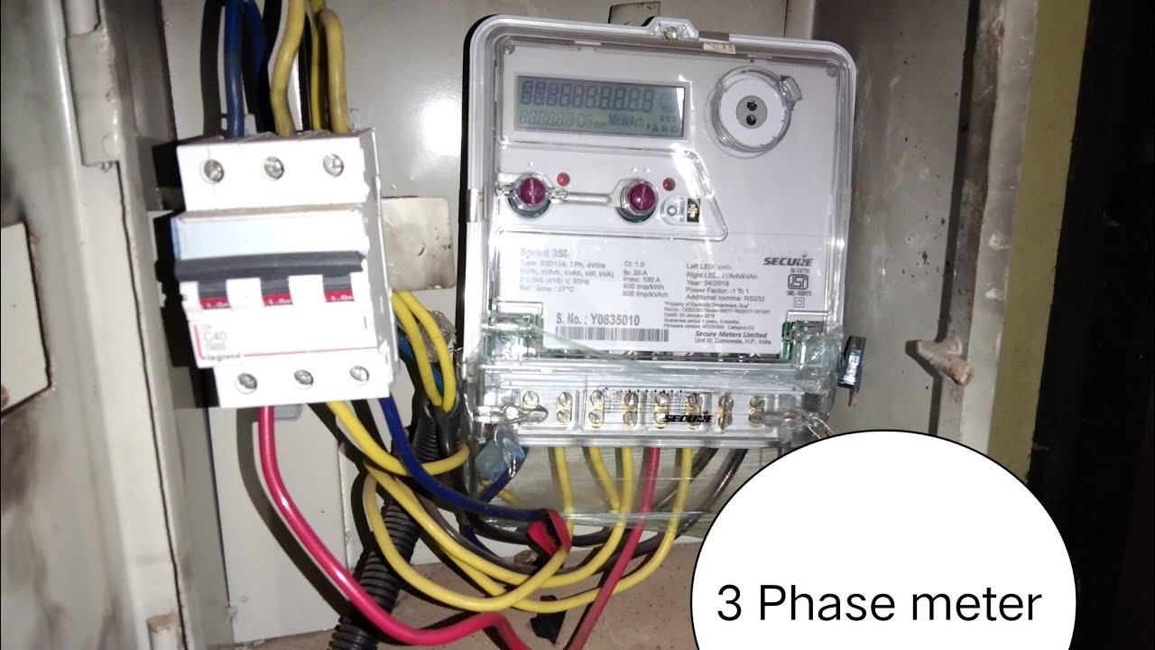 3 Phase energy meter Wiring /installation in main power distribution ...