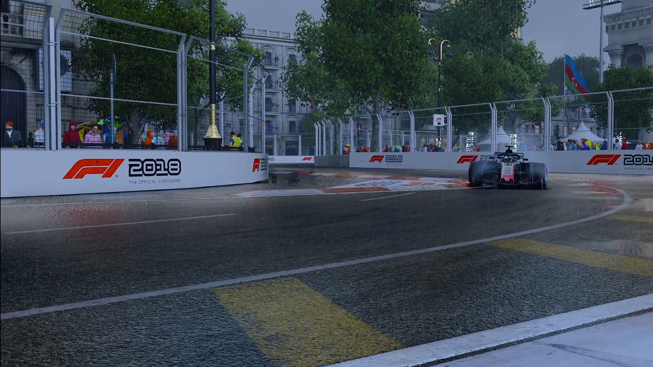 F1 2018 Time trial Replay (Wet Condition) AZERBAIJAN - YouTube