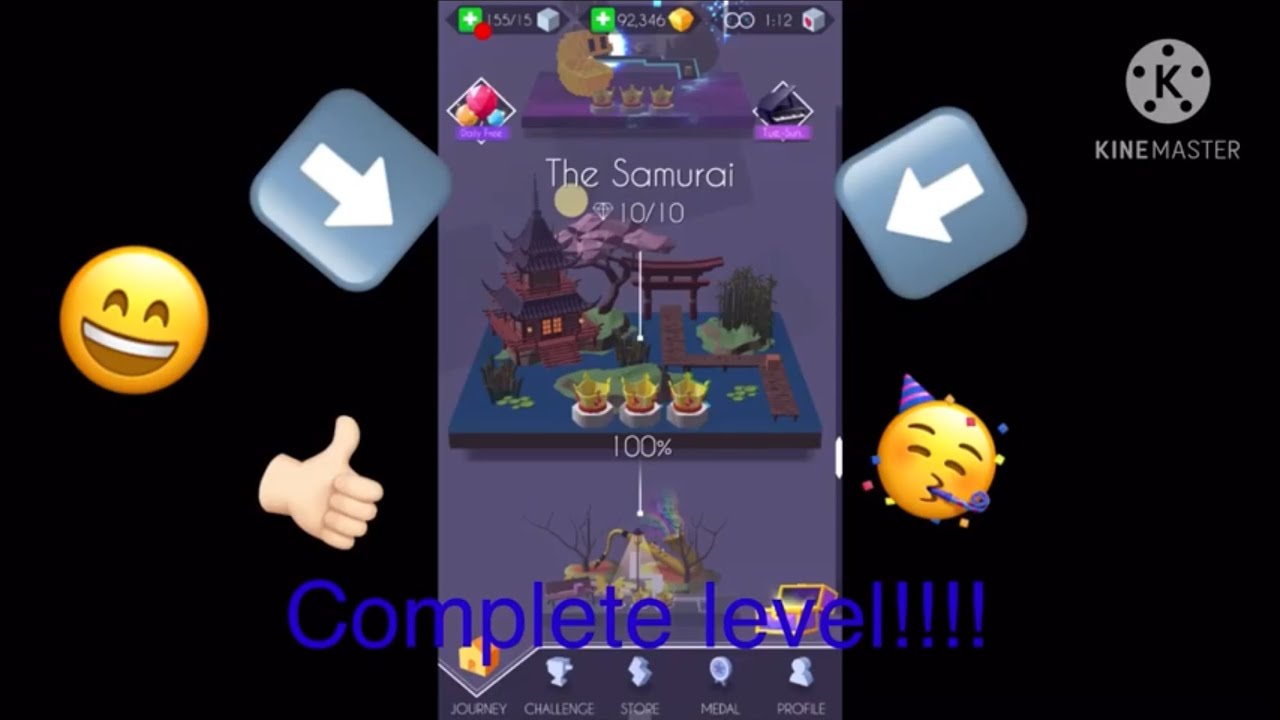 Dancing Line - The Samurai [Complete Level 10/10 gems 3/3 crowns] - YouTube