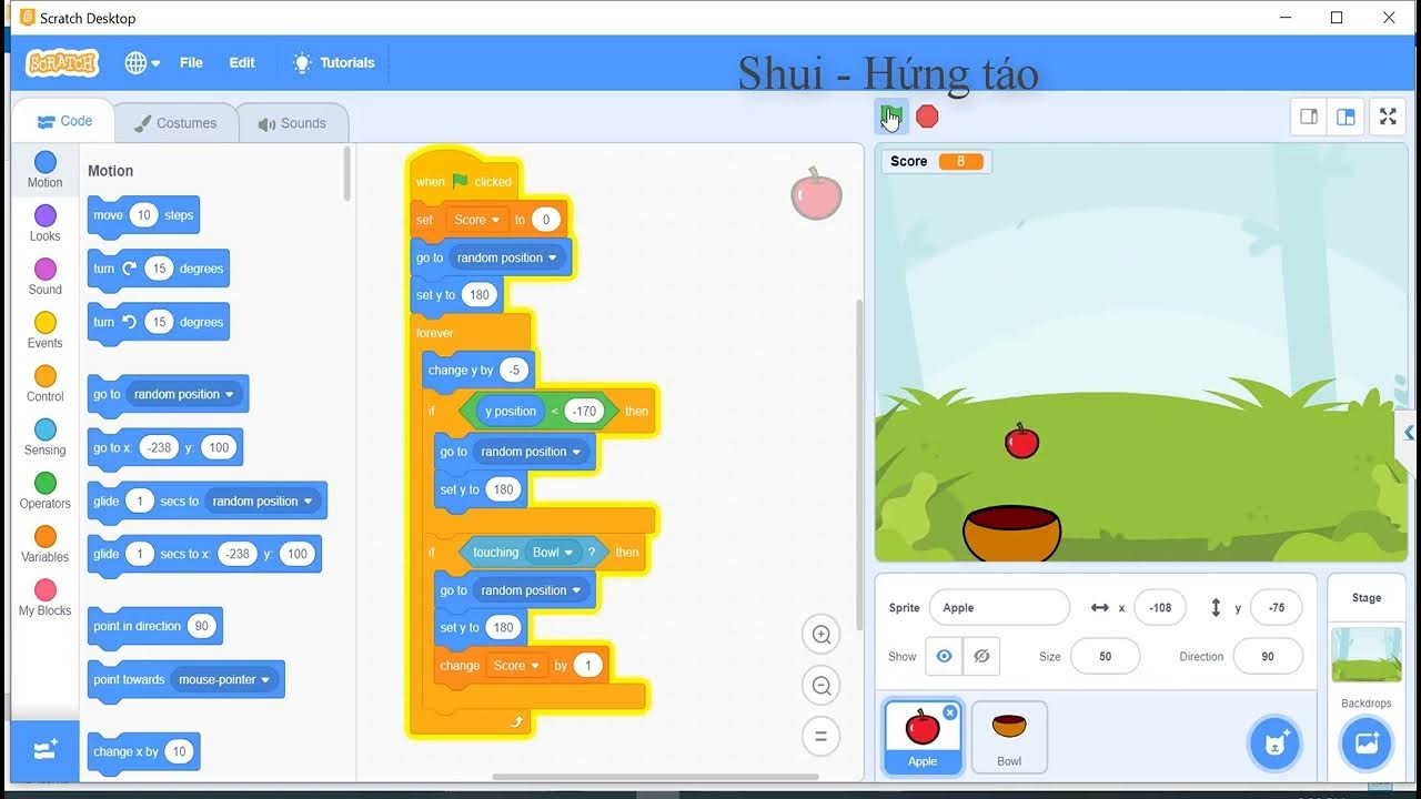 Scratch | How to Make Catching Apples Game in Scratch| Game hứng táo - YouTube