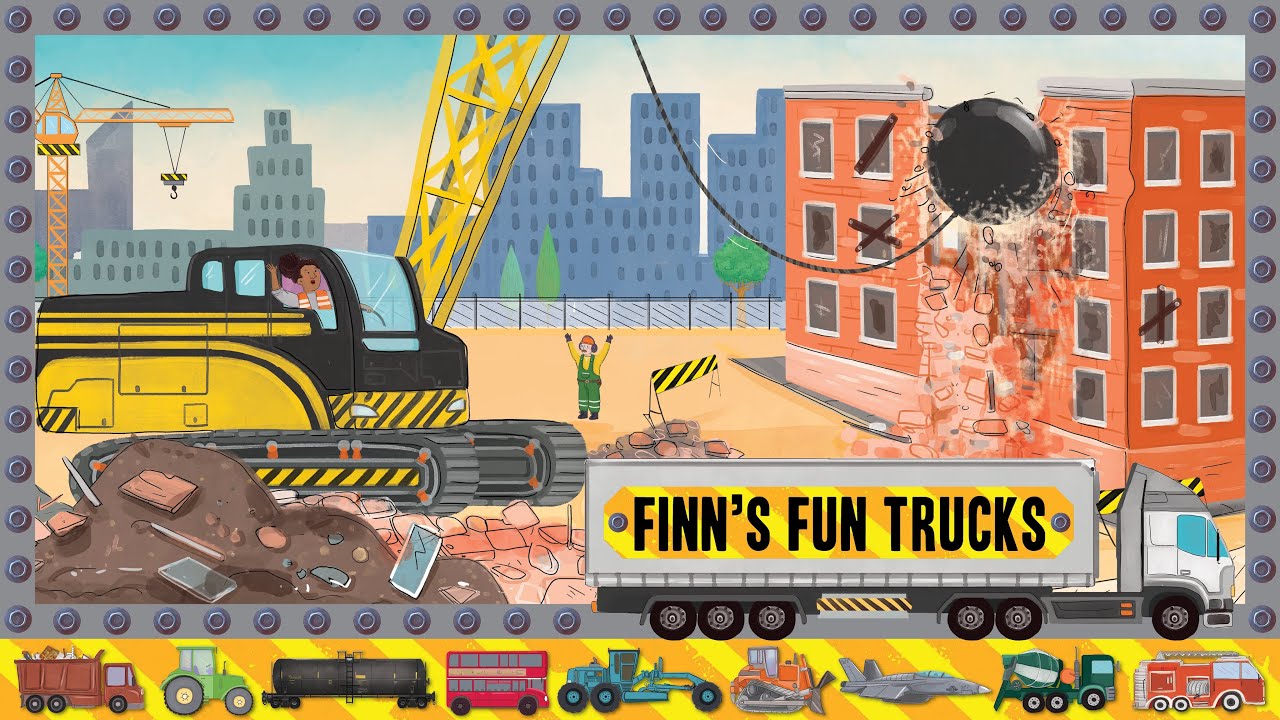 Demolition Dudes Read Along | Ages 4-7 Storytime | Finn's Fun Trucks ...