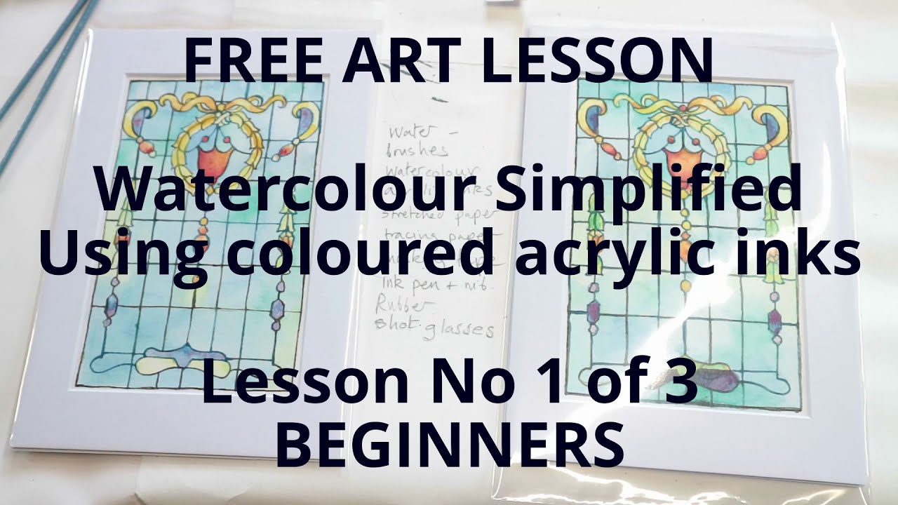 Free Lesson Watercolour Simplified using Acrylic Inks. Beginners. - YouTube