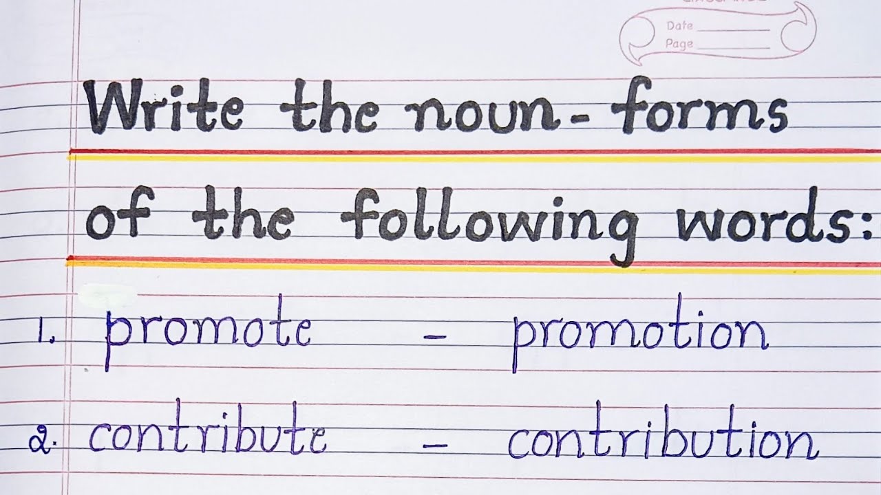 Noun Forms of Specified Words - YouTube