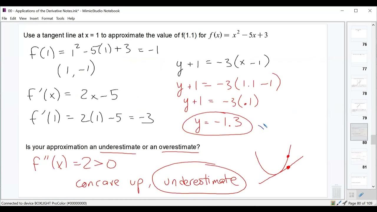 Applications of the Derivative Lecture 12 - Tangent and Secant Line Approximations - YouTube