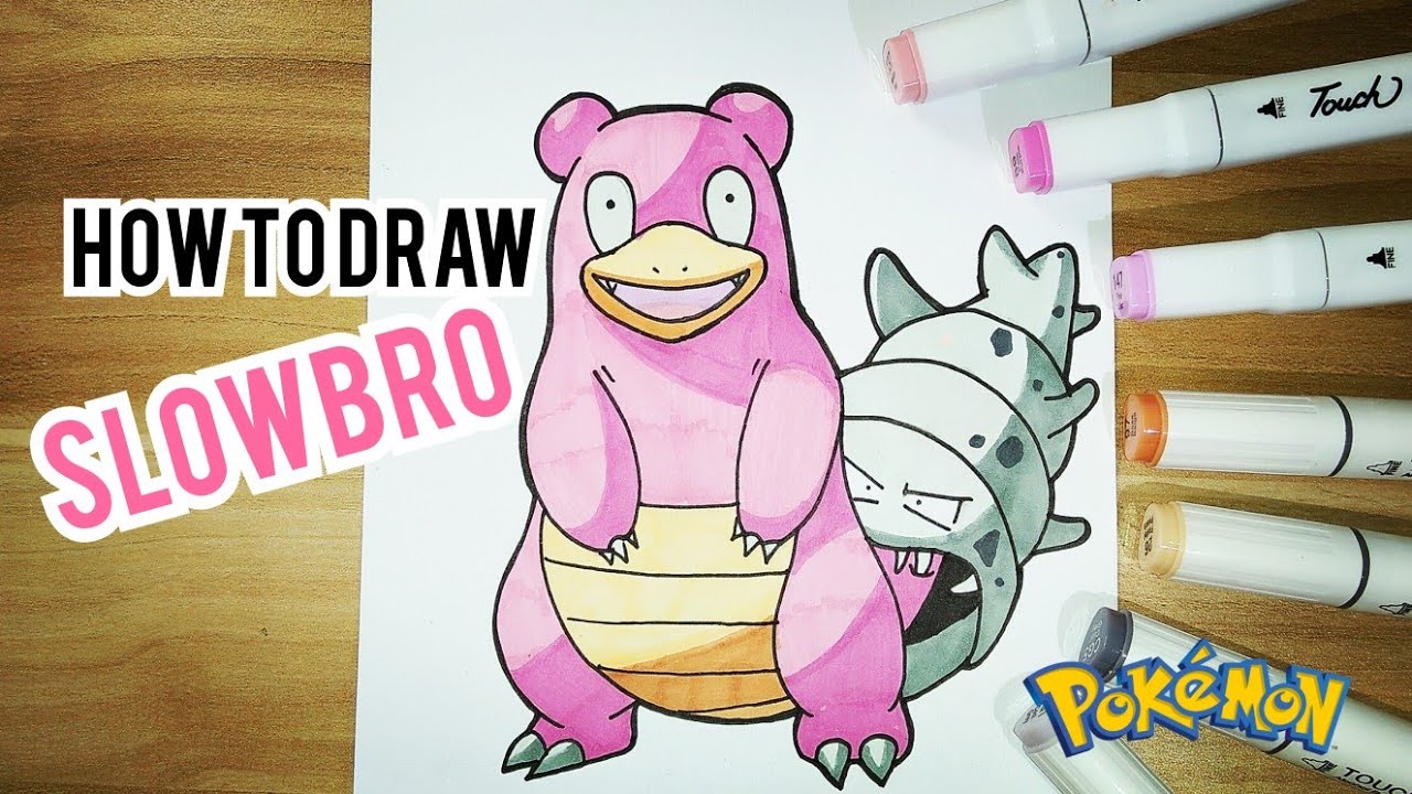 How To Draw SLOWBRO (Pokemon 0080) | Easy Drawing | 0321 # ...