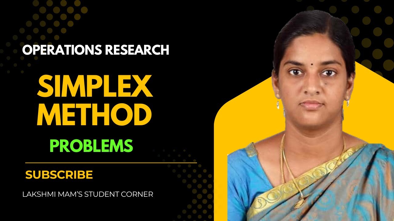 SIMPLEX METHOD Operations Research In Tamil YouTube SIMPLEX METHOD Operations Research In Tamil YouTube