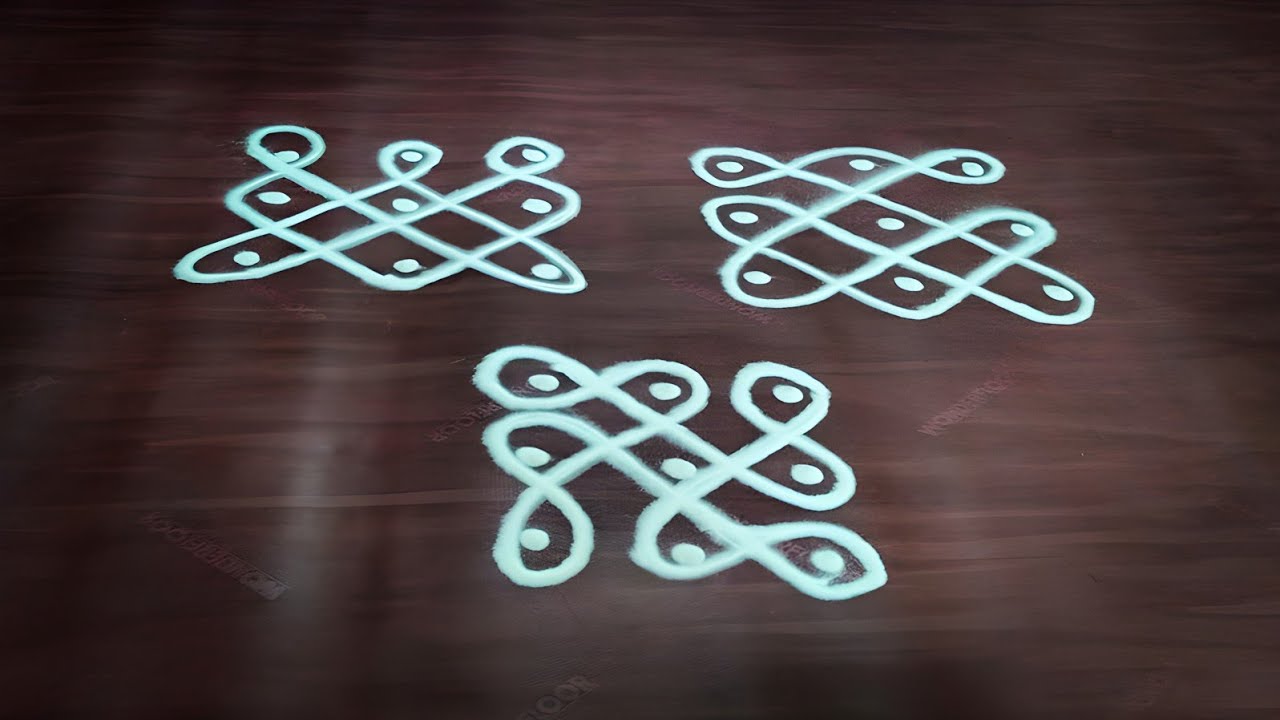 3 to 3 dots rangoli designs 🌸three dots rangoli 🌸3 to 3 rangoli 🌸3 dots ...