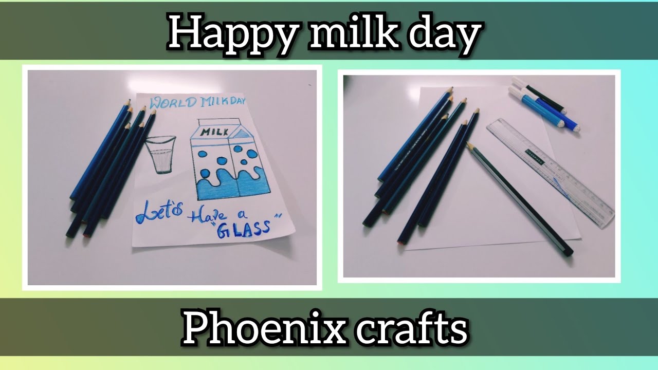 Milk day special drawing|| Phoenix crafts || - YouTube