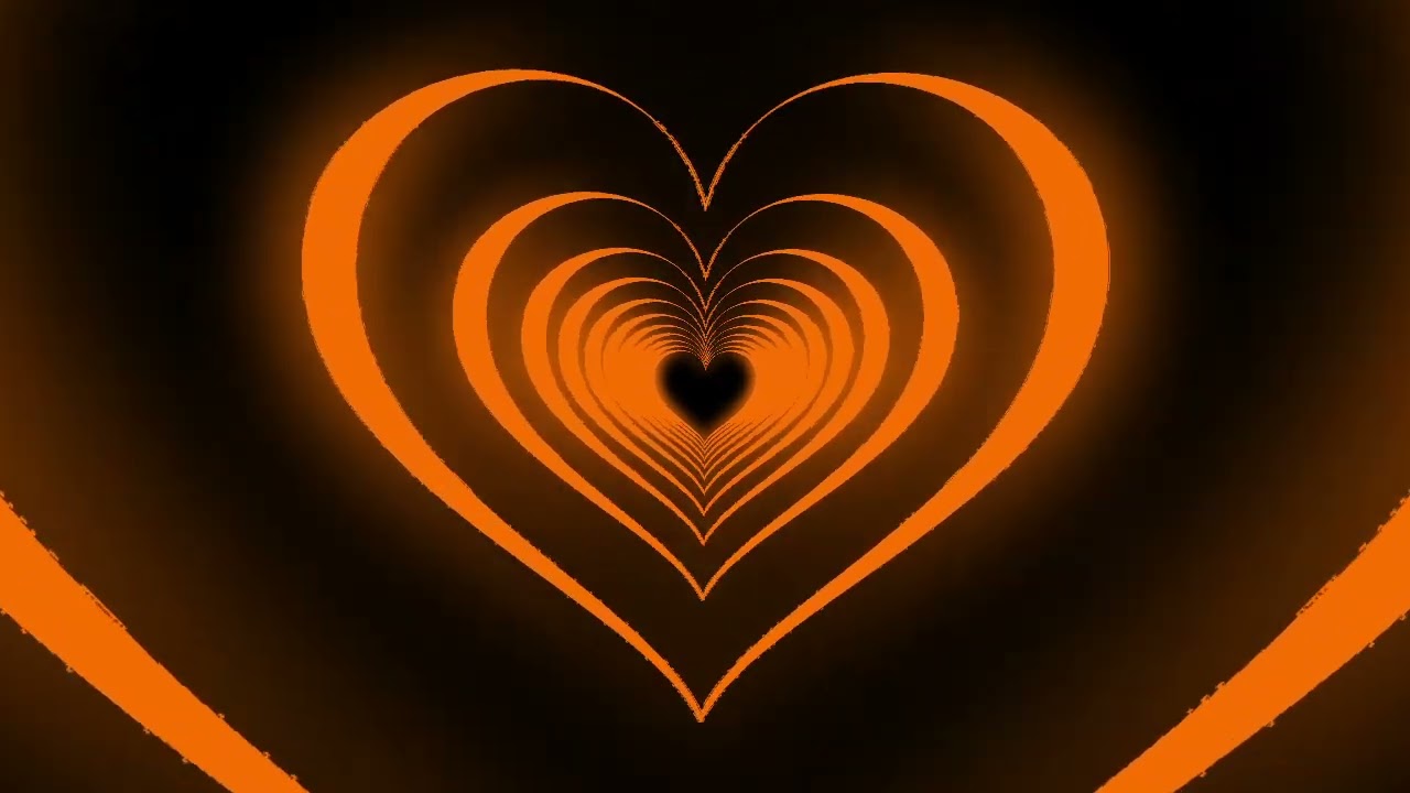 Orange Neon hearts background motion🧡heart wallpaper - YouTube