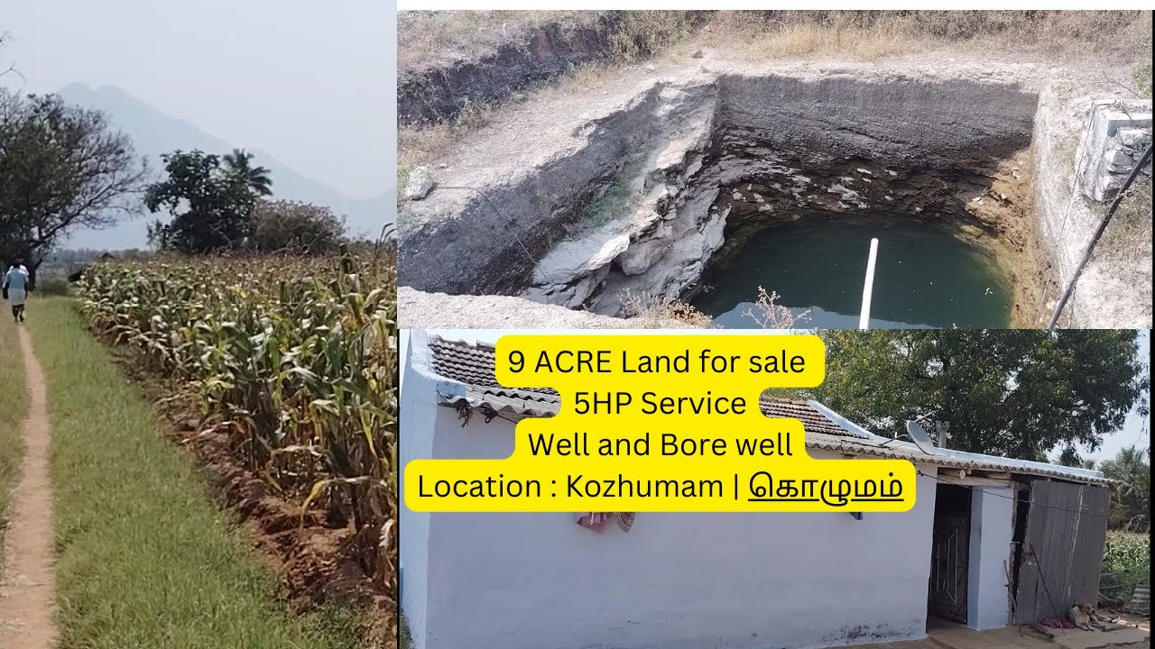 Land for sale 🏡 9 ACRE FARM LAND for Sale 🌿 | 5HP Service ⚡ | Well ...