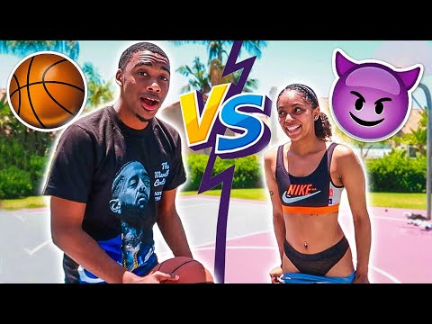 1V1 S.T.R.I.P. BASKETBALL VS MY GIRLFRIEND (REMATCH)