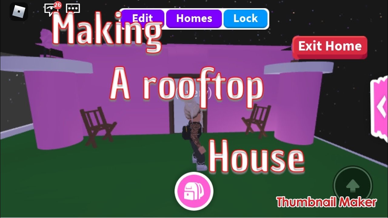 Making a secret roof top house (speed build)/roblox adopt me - YouTube