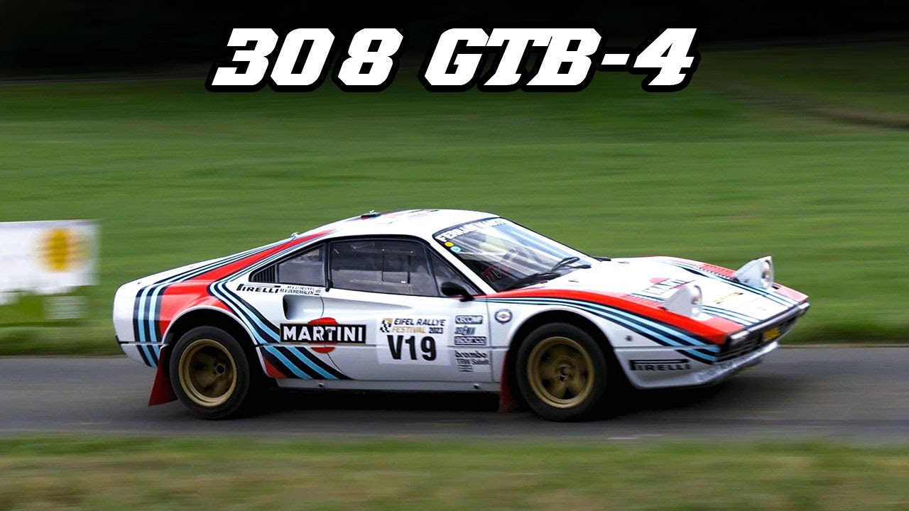 FERRARI 308 GTB-4 Rally car | nice V8 sound & powerslides 2023 - YouTube